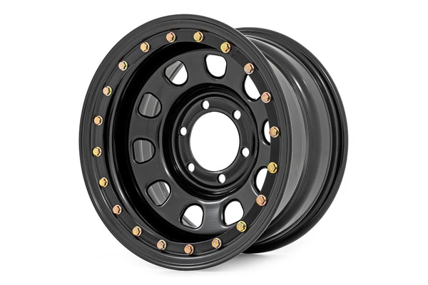 Steel Simulated Bead Lock Wheel | Black | 16x8 | 6x5.5 | 4.25 Bore ...